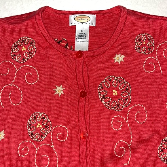 Talbots | Sweaters | Talbots Petite Floral Embroidered And Beaded Long ...
